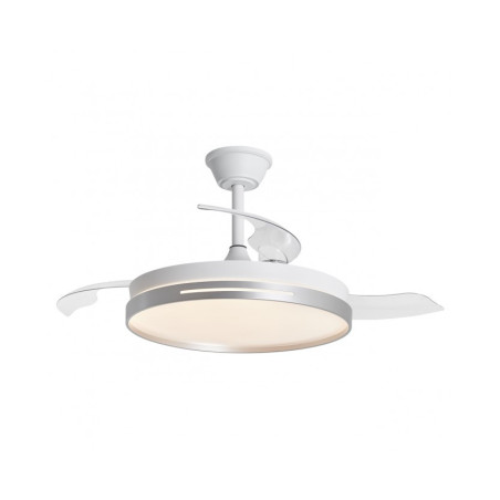 VENTILADOR TECHO 68W LED,MOTOR DC, TOGO, BLANCO-PLATA, 3 ASPAS Ø50cm